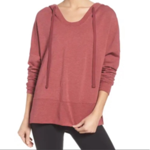 ALO Yoga | Tops | Alo Yoga Red Velvet Heather Fluid Tunic Hoodie | Poshmark